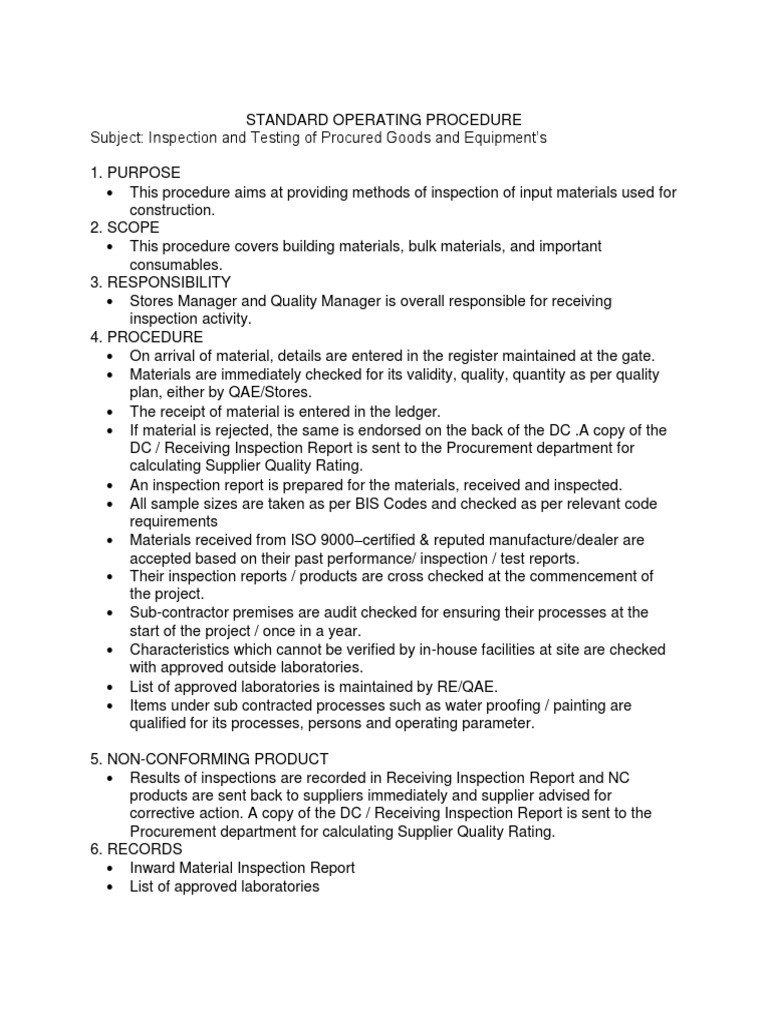 Construction Material Inspection Guide | PDF | Quality Assurance ...