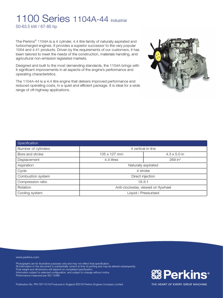 Perkins 1104 44G | PDF | Cylinder (Engine) | Engines