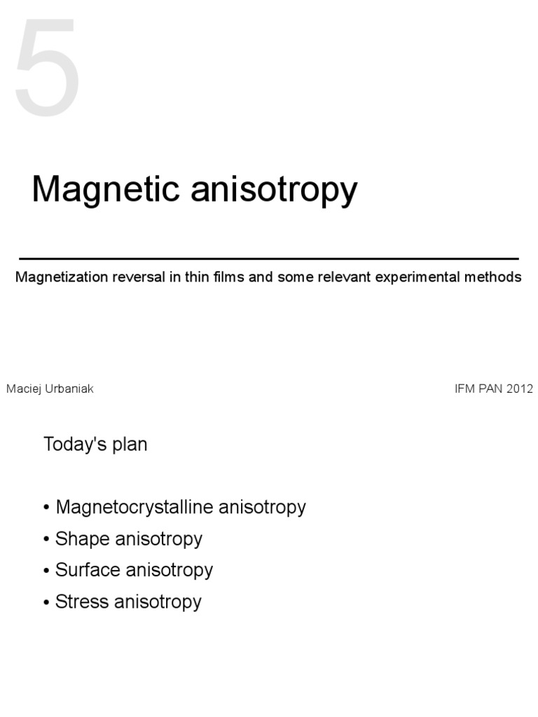 Anisotropi PDF | PDF | Ferromagnetism | Spin (Physics)