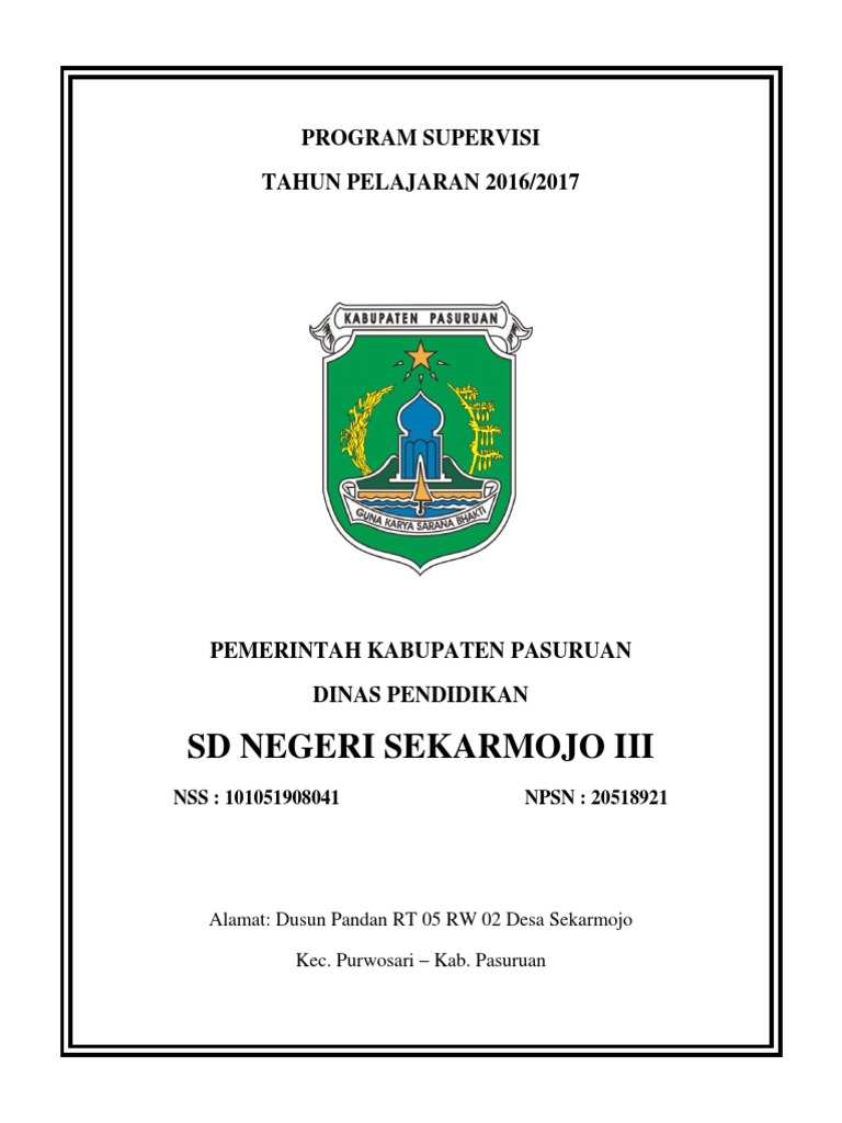 Cover Laporan Hasil Supervisi | PDF