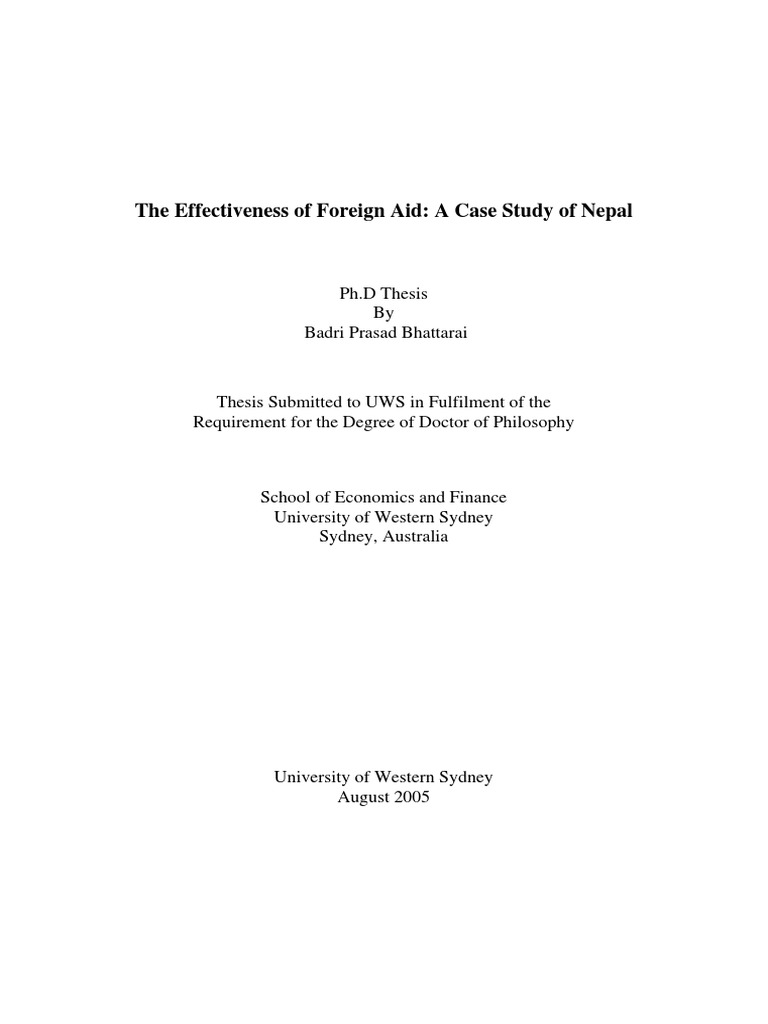 The Effectiveness of Foreign Aid: A Case Study of Nepal | PDF | Aids ...