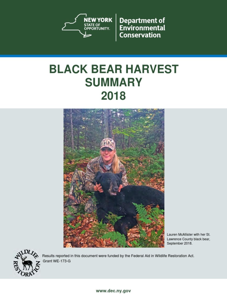 NY State Bear Harvest Summary 2018 | PDF | Environmental Conservation ...