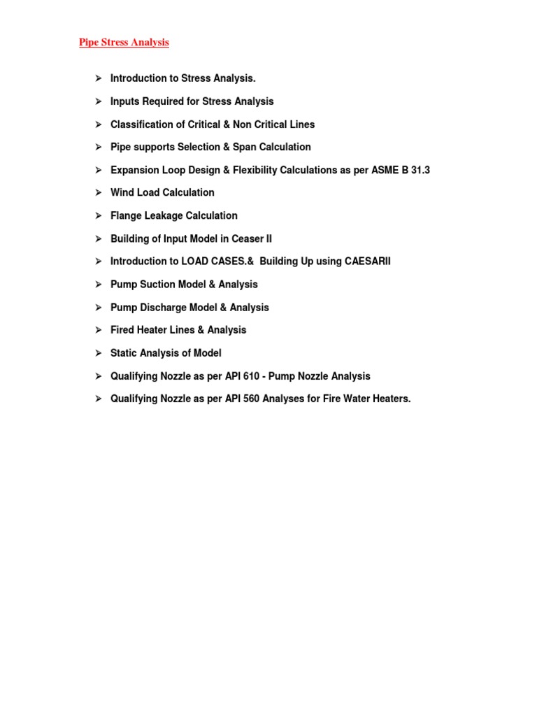 Pipe Stress Analysis Overview | PDF
