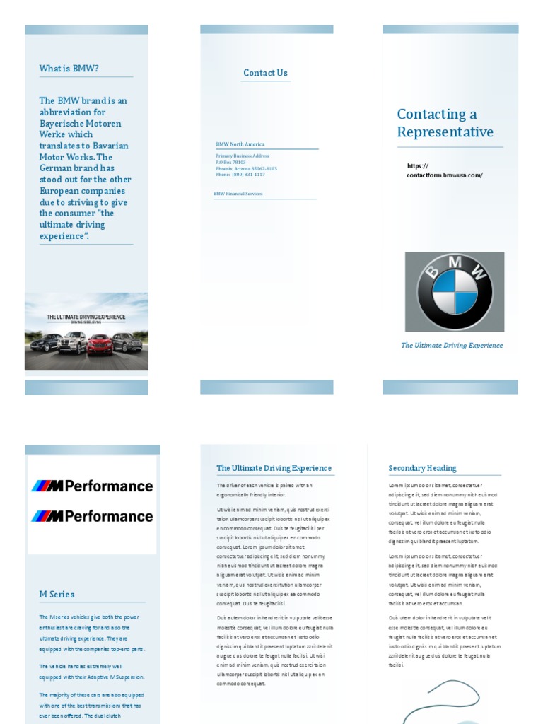 BMW Brochure | PDF | Transport | Transportation Engineering
