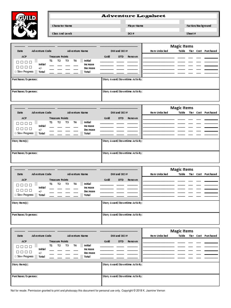 Adventurers League Logsheet (Season 8) | PDF | Leisure