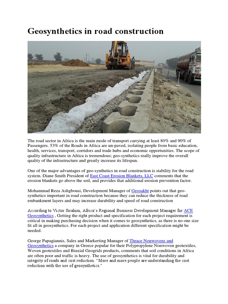 Geosynthetics in Road Construction - NOTES | PDF | Road | Infrastructure