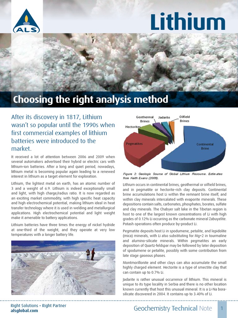 Lithium: Choosing The Right Analysis Method | PDF | Lithium | Chemistry