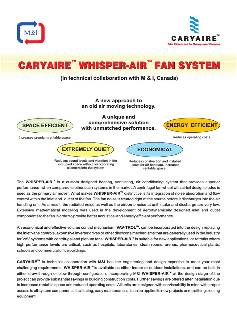 Caryaire Whisper-Air Fan System | PDF | Door | Galvanization