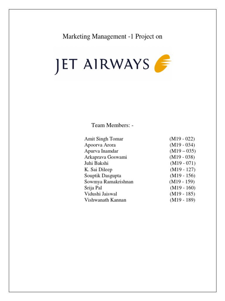 Jet Airways Project | PDF | Airlines | Strategic Management