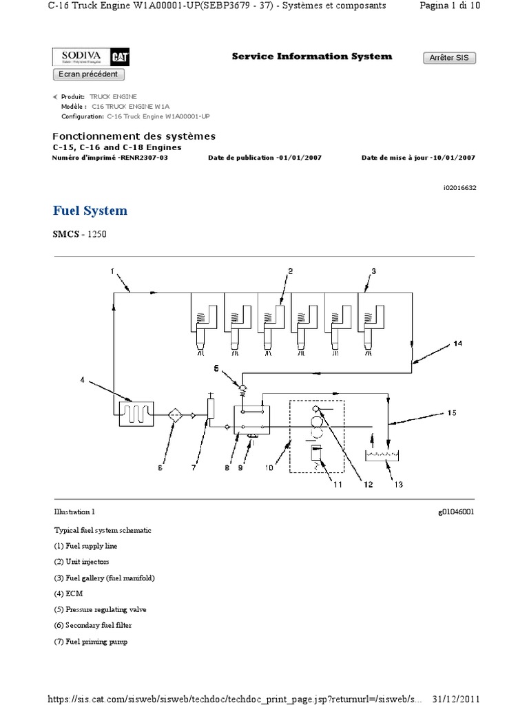 CAT Fuel System C-15 C-16 C-18 Truck W1a 0001-Up PDF | PDF | Fuel ...