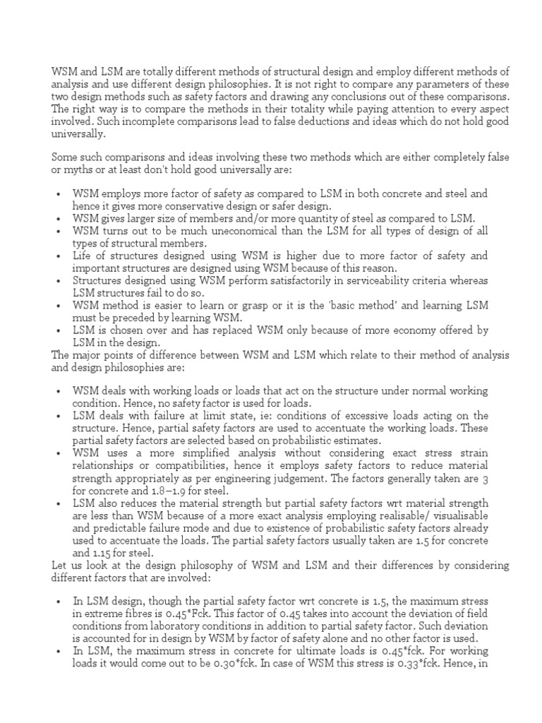 LSM and WSM | Download Free PDF | Strength Of Materials | Beam (Structure)