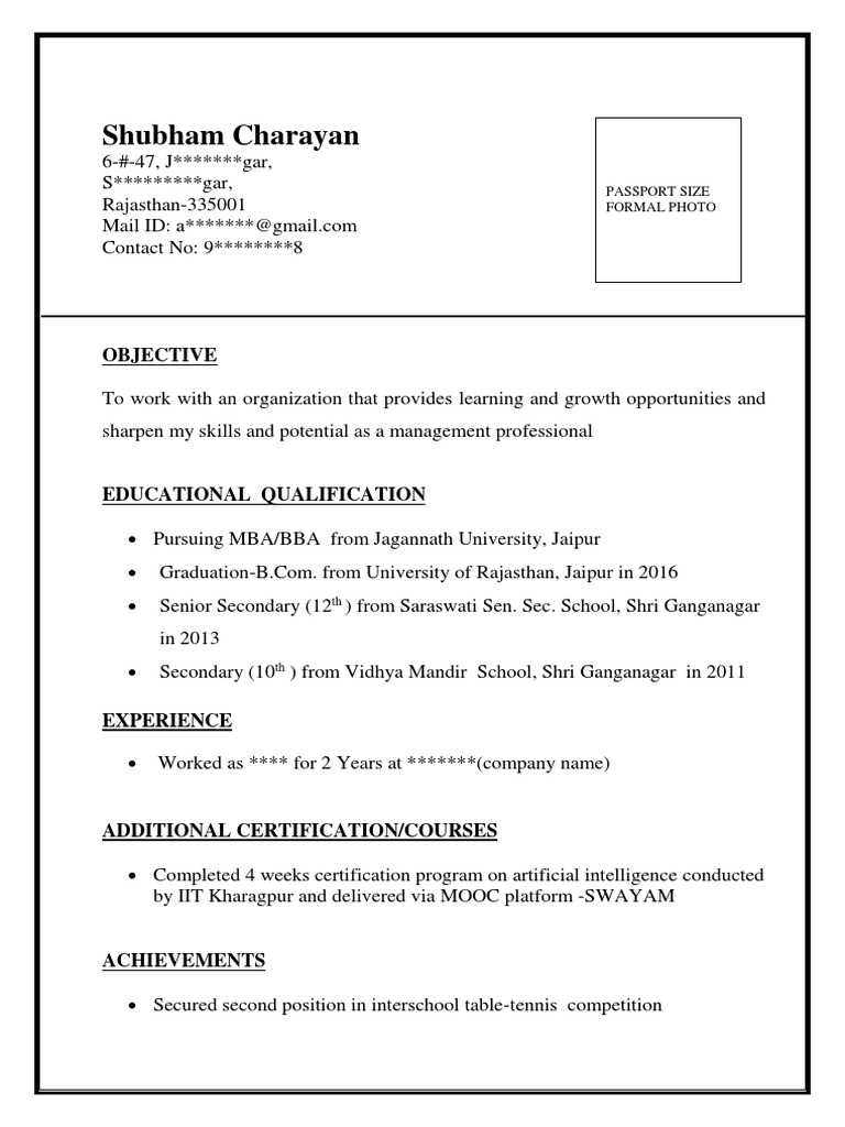 Sample CV | PDF