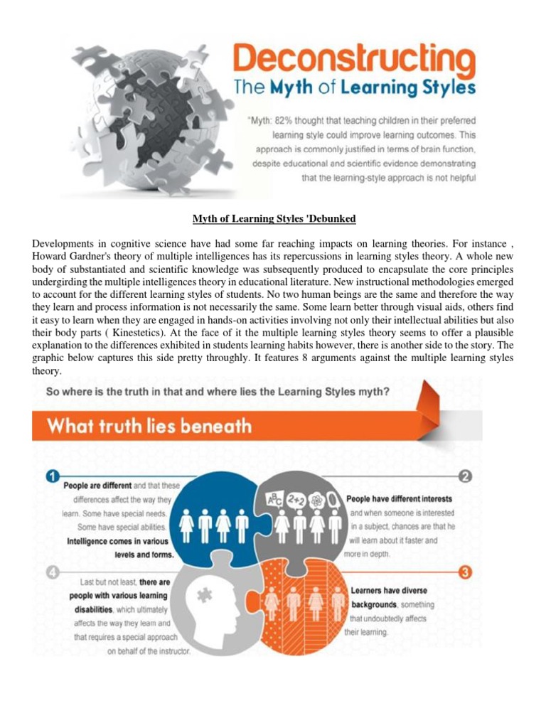 Myth of Learning Styles | PDF | Learning Styles | Learning Theory ...