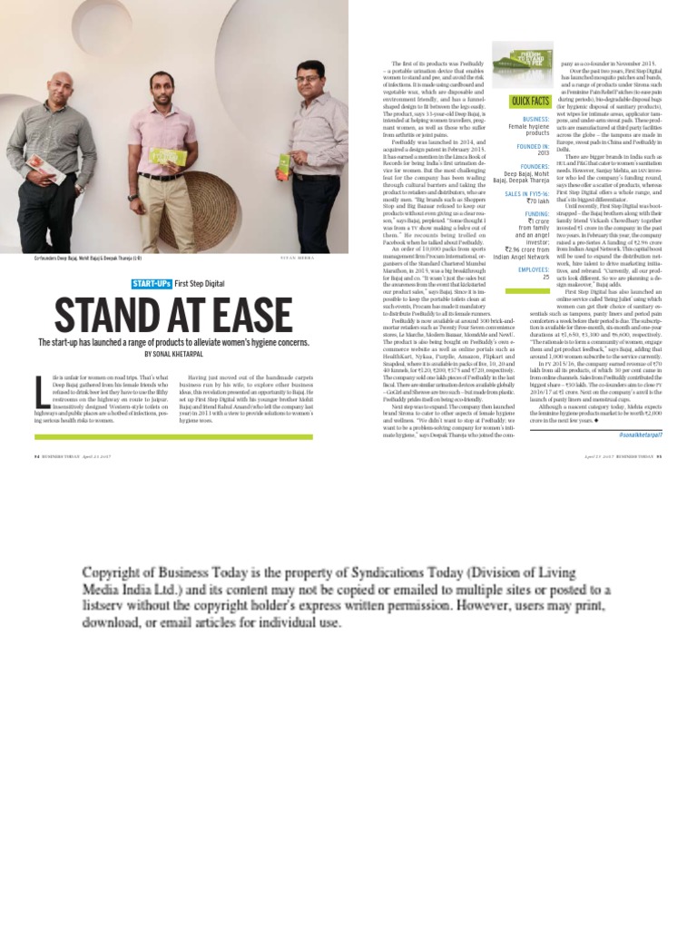 Stand at Ease: Quick Facts | PDF | Hygiene | Business