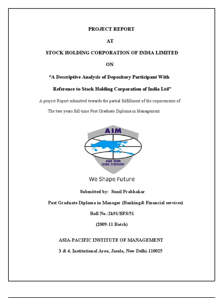 A Descriptive Analysis of the Services Offered by Stock Holding ...