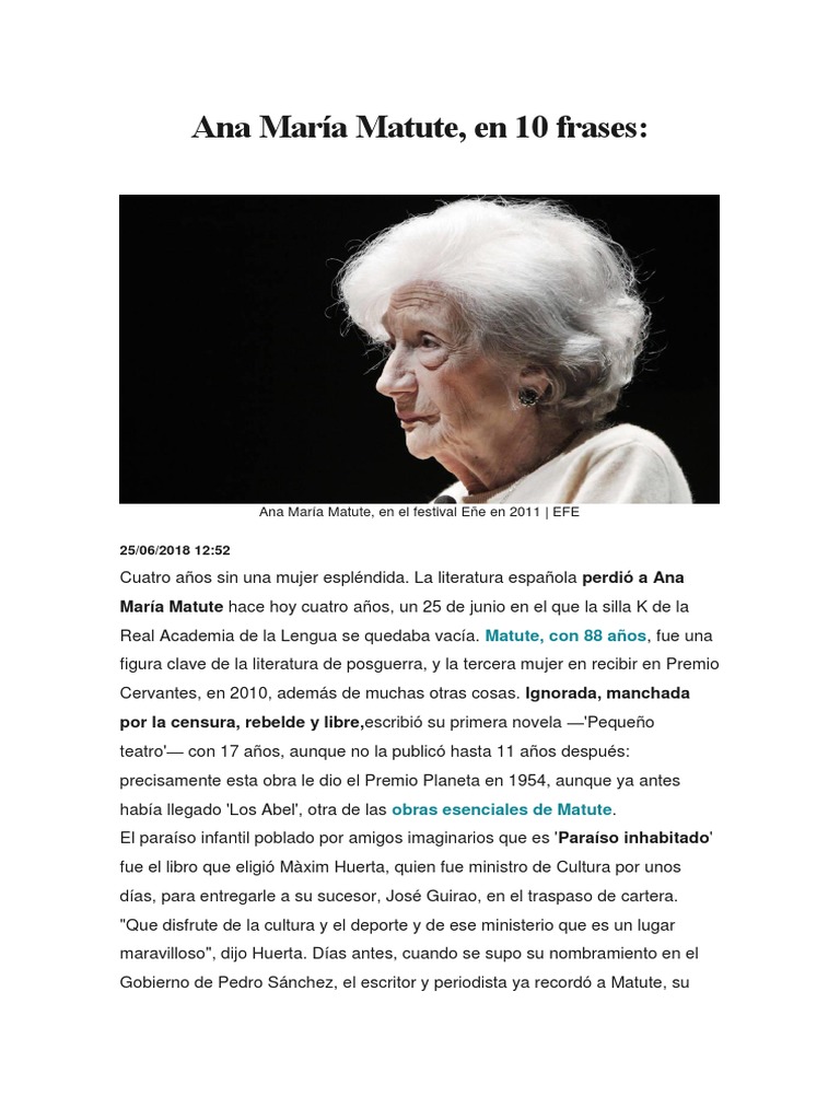 Ana María Matute | PDF