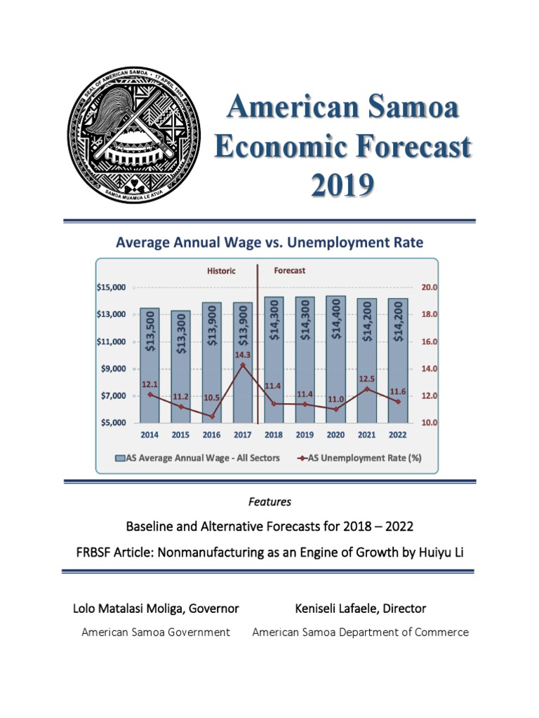 2019 American Samoa Economic Forecast | PDF | Inflation | Monetary Policy