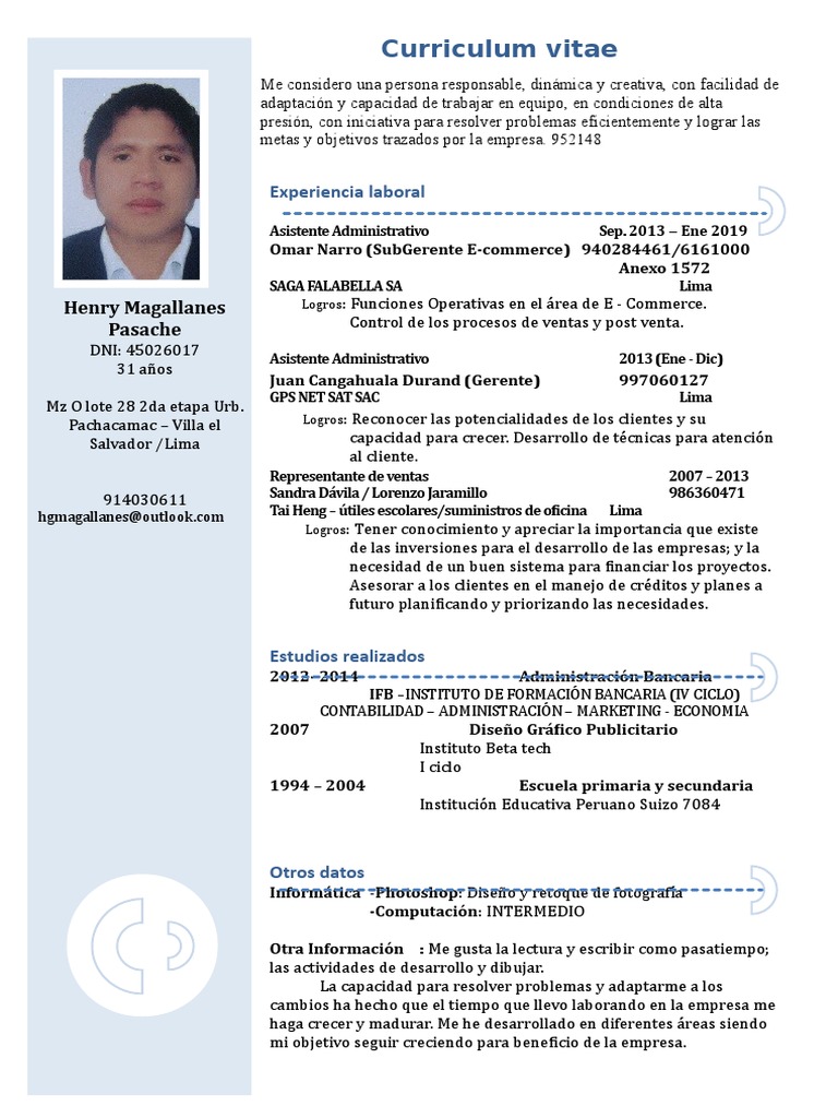 CV Model | PDF | Business | Economias