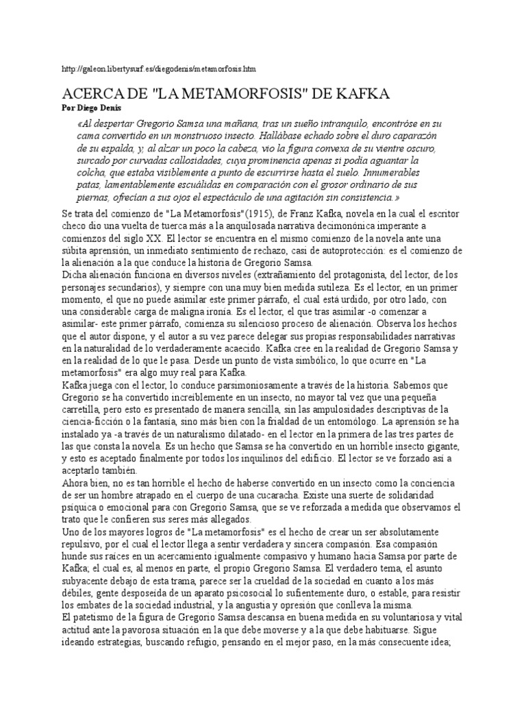 Kafka - La Metamorfosis | PDF | Existencialismo | Franz Kafka