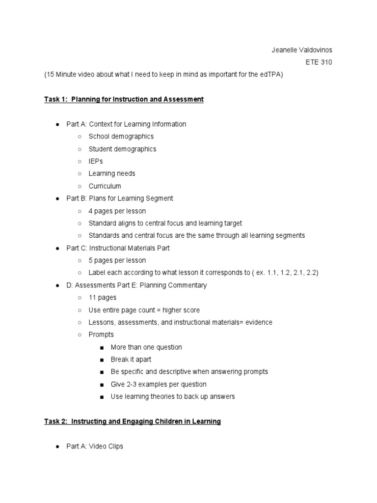 Ete 310 Outline For Final Project | PDF | Individualized Education ...