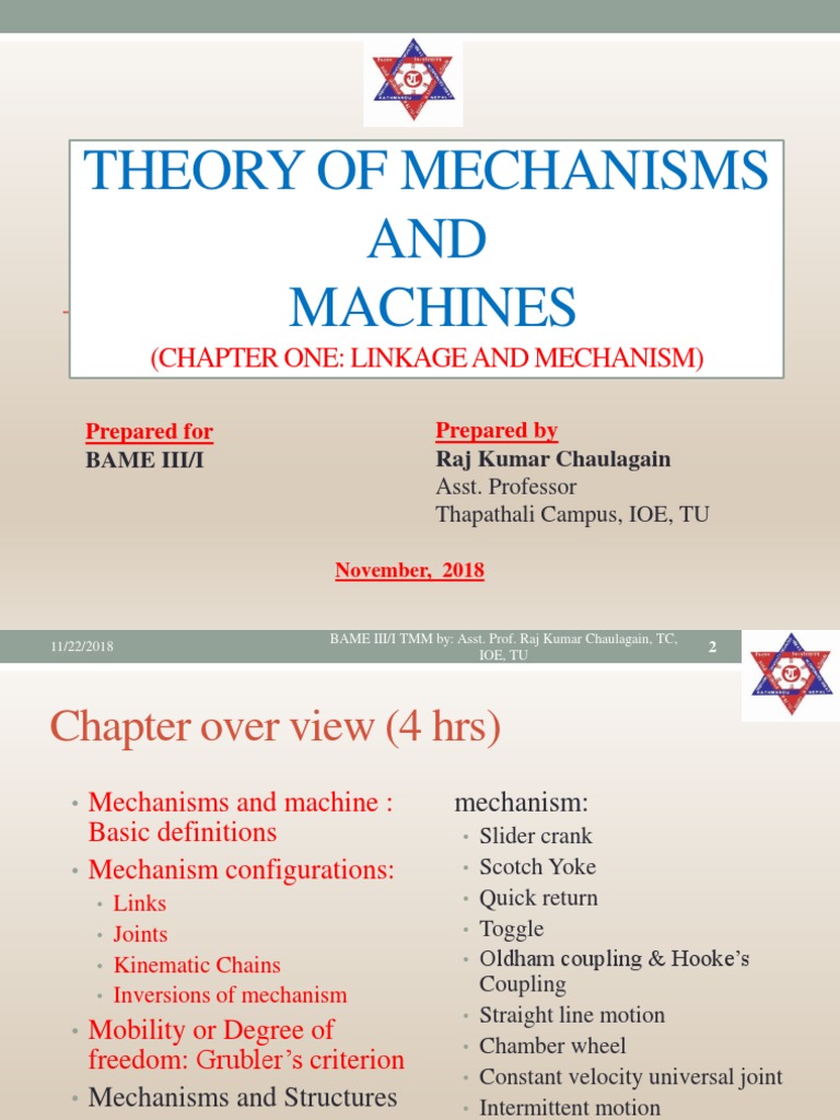 TMM 1.mechanism | PDF | Kinematics | Machines