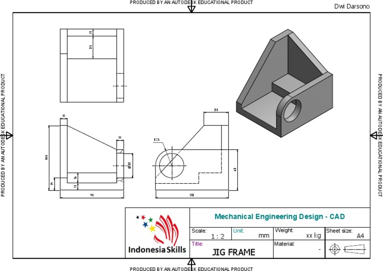 Jig Frame: Mechanical Engineering Design - CAD | PDF | Engineering ...