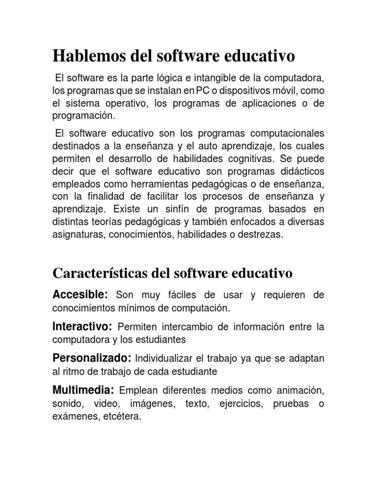 Hablemos de Software Educativo | PDF | Computadoras
