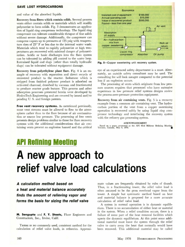 New Approach To Relief Valve Load Calculations PDF | PDF | Oil Refinery ...