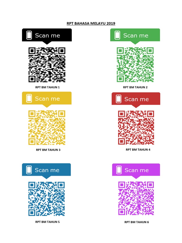 QR CODE RPT BAHASA MELAYU 2019 | PDF