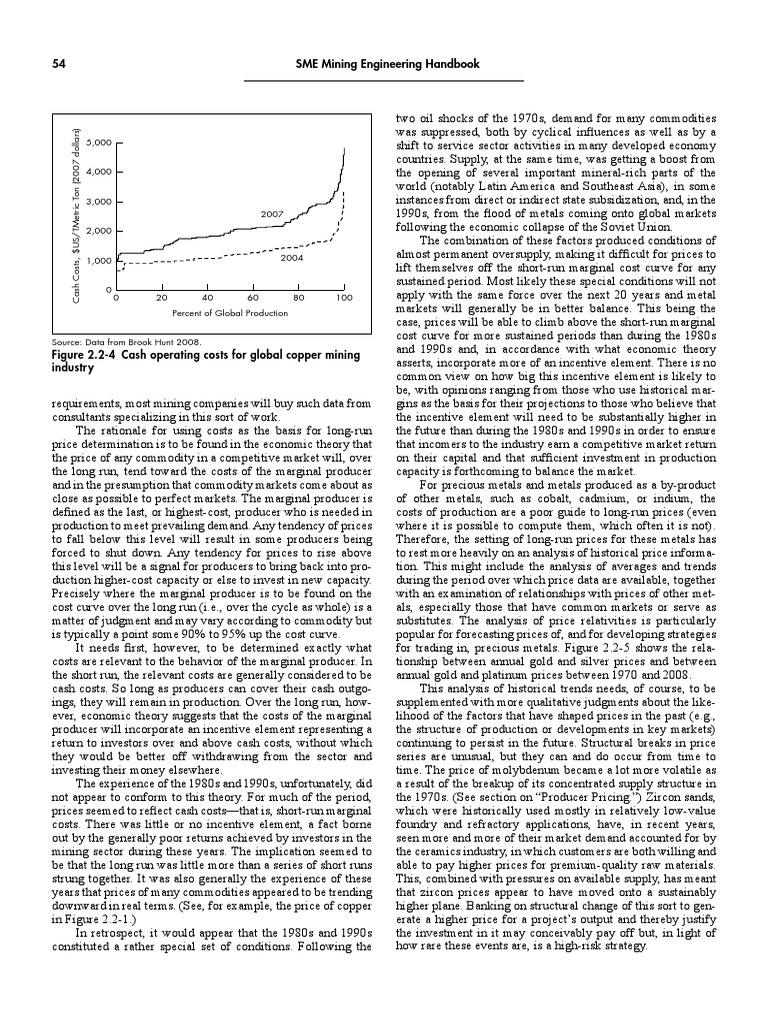 54 Sme Mining Engineering Handbook: Figure 2.2-4 Cash Operating Costs ...