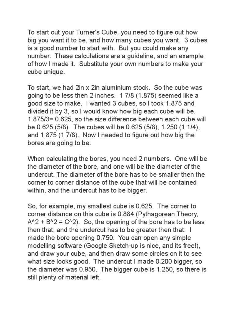Turners Cube Formula | PDF | Teaching Mathematics