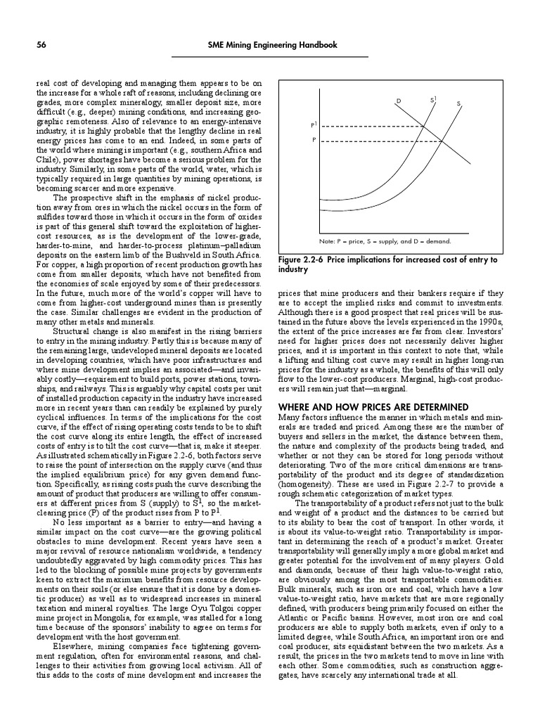 56 Sme Mining Engineering Handbook: D S P P S | PDF | Mining | Prices