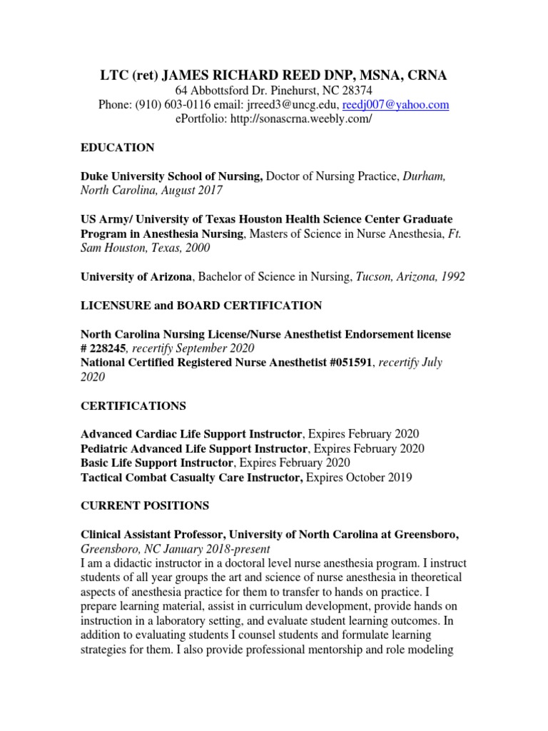 Reed CV 3-19 | Download Free PDF | United States Special Operations ...