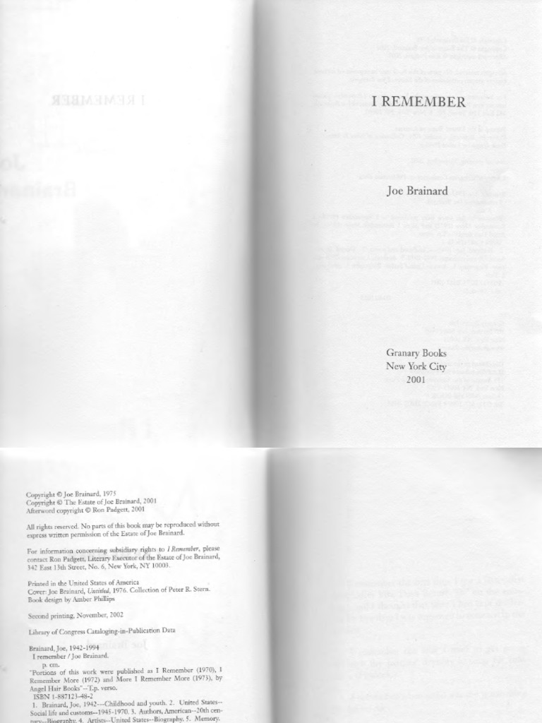 I Remember PDF | PDF