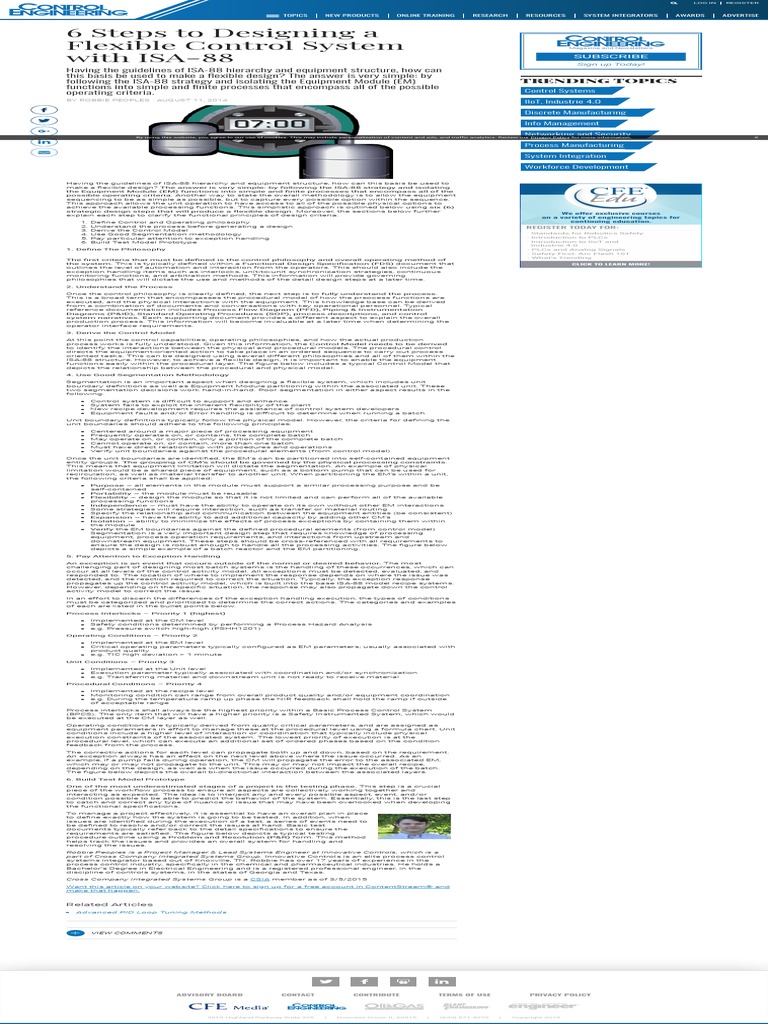6 Steps To Designing A Flexible Control System With ISA-88 - Control ...