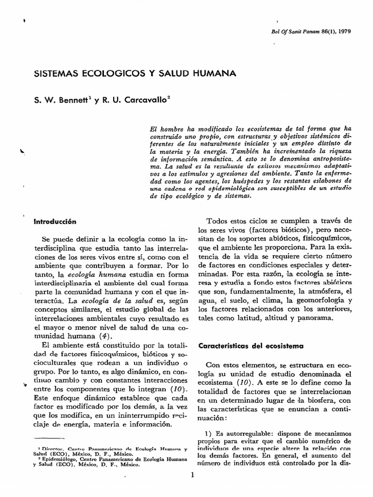 Sistemas Ecologicos y Salud Humana | PDF | Ecología | Ecosistema