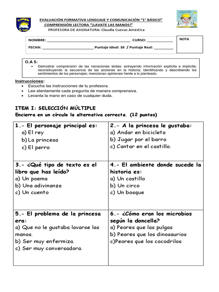 Prueba Del Libro Yo Celoso | PDF