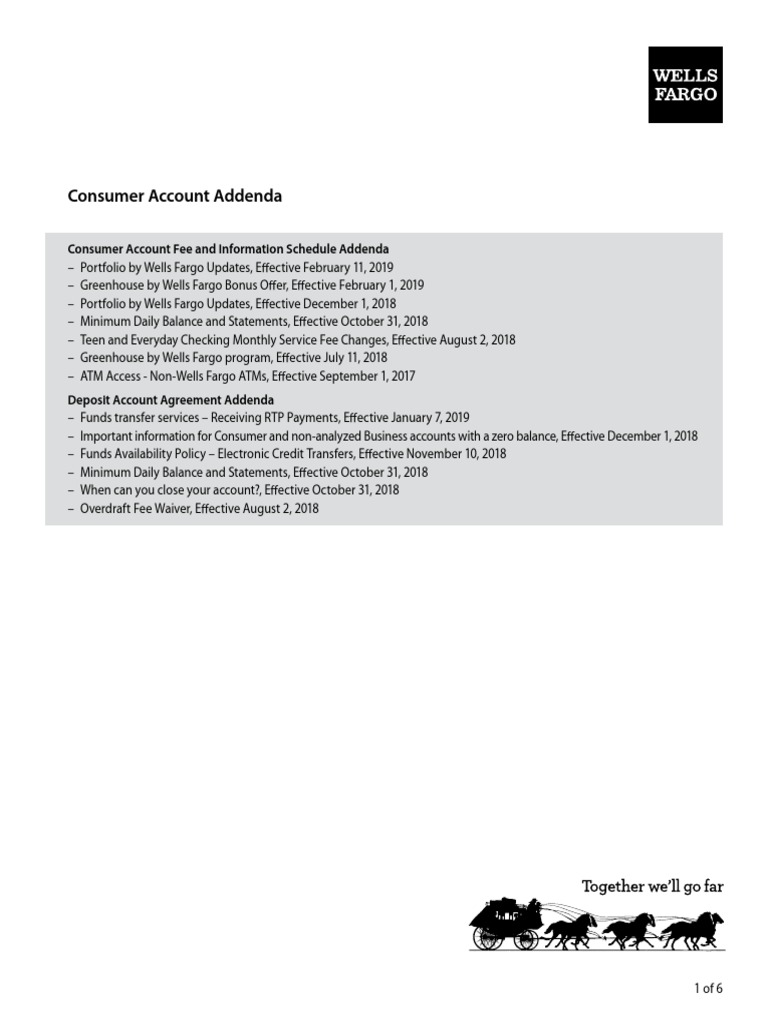 Consumer Account Fee and Information Schedule Addenda | PDF | Overdraft | Payments