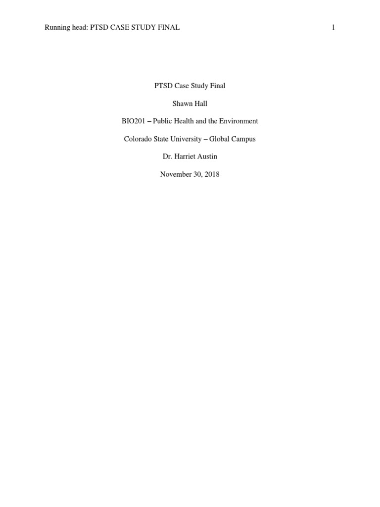 PTSD Case Study Final | PDF | Posttraumatic Stress Disorder | Veteran