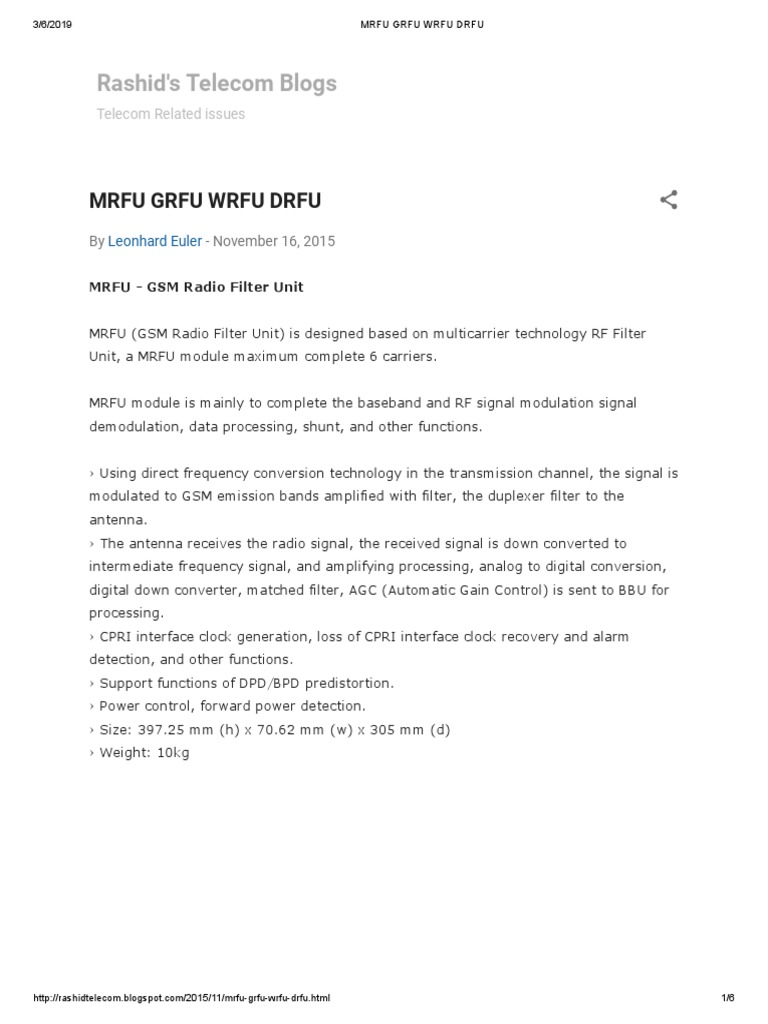 Mrfu Grfu Wrfu Drfu | PDF | Modulation | Base Station
