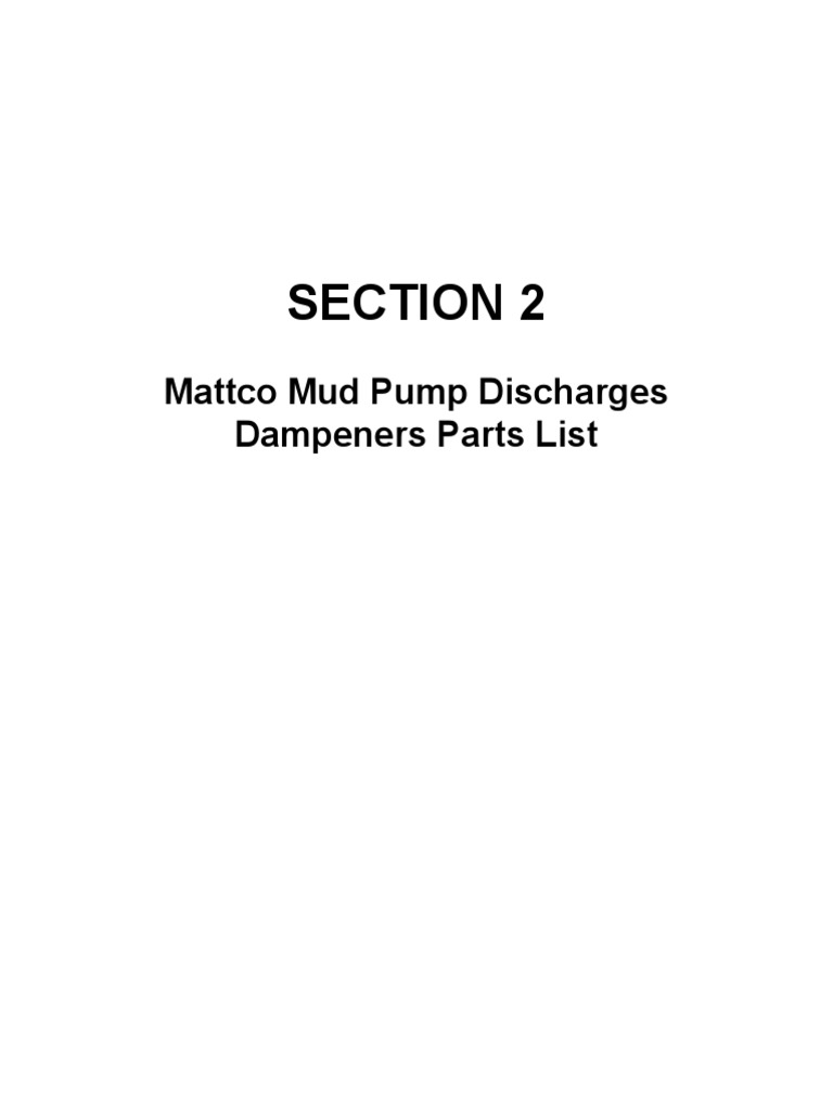 Section 2: Mattco Mud Pump Discharges Dampeners Parts List | PDF