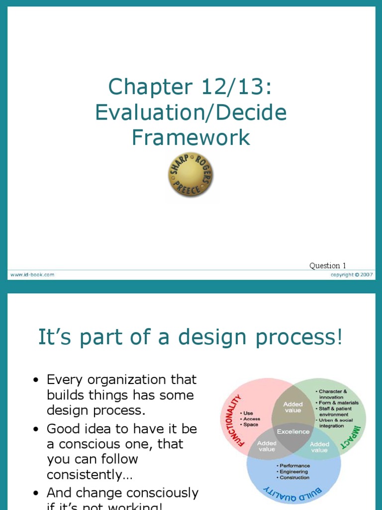 Chapter 12/13: Evaluation/Decide Framework | PDF | Usability | Evaluation