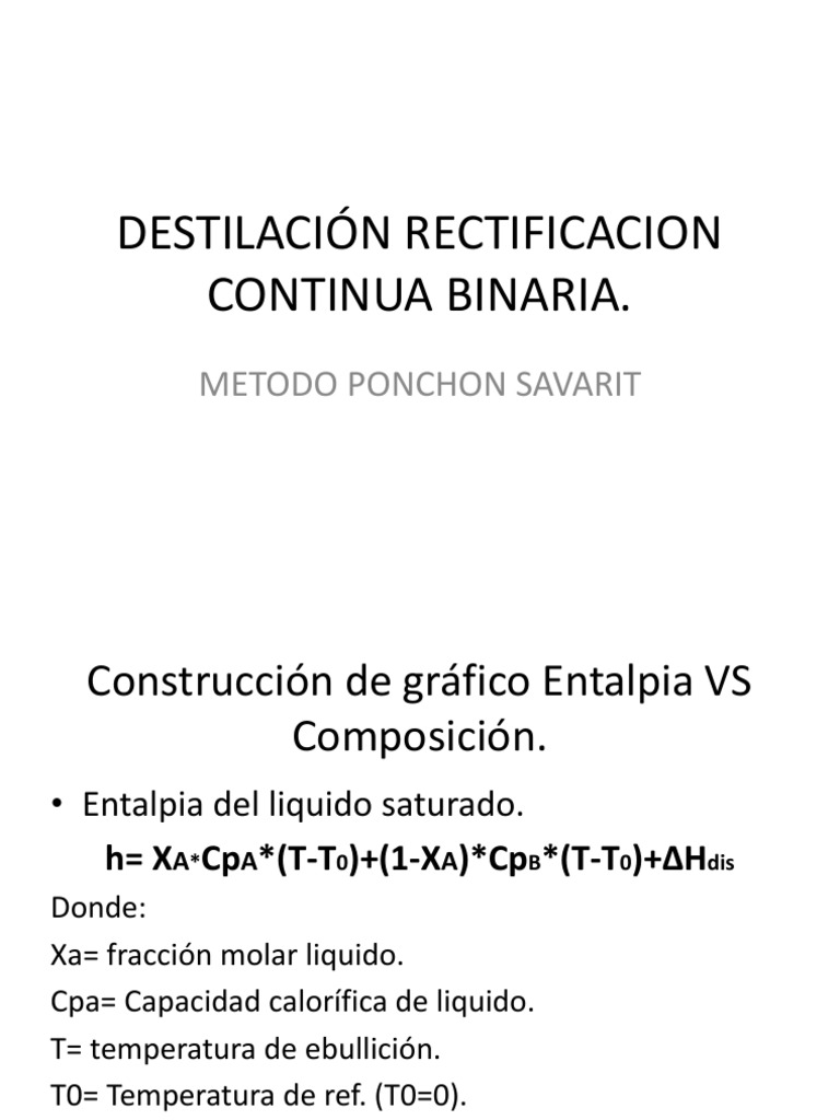 Binaria Destilación Continua: Método Ponchon-Savarit | PDF | Teaching ...