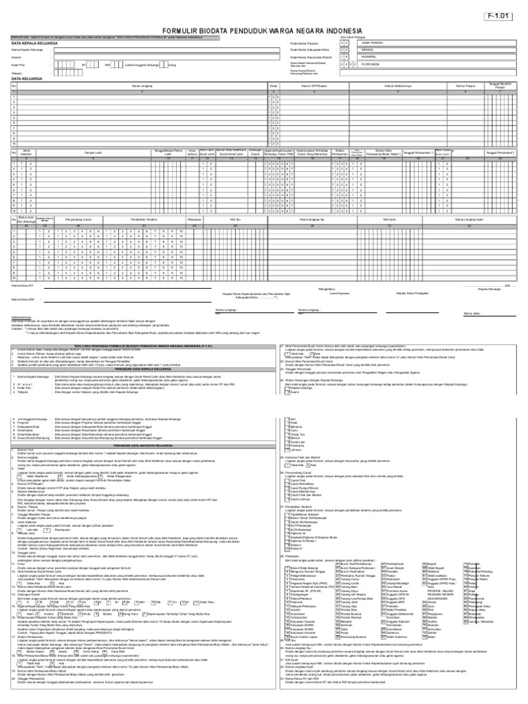 Formulir F1-01 | PDF