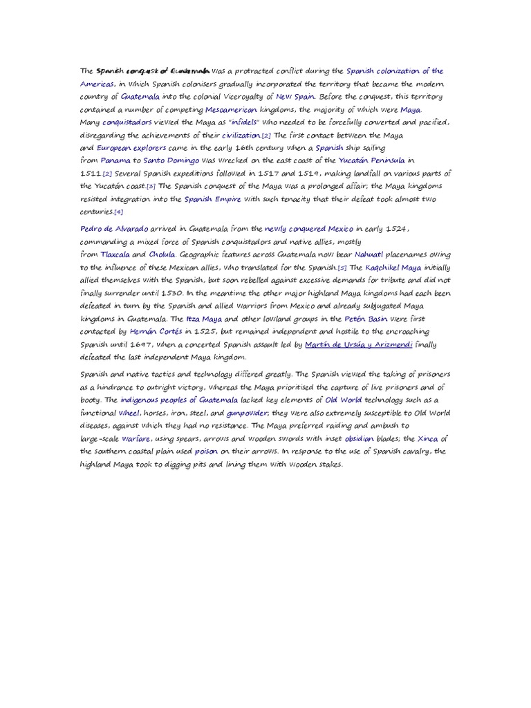 The Spanish Conquest of Guatemala Overview | PDF | New Spain | Central ...