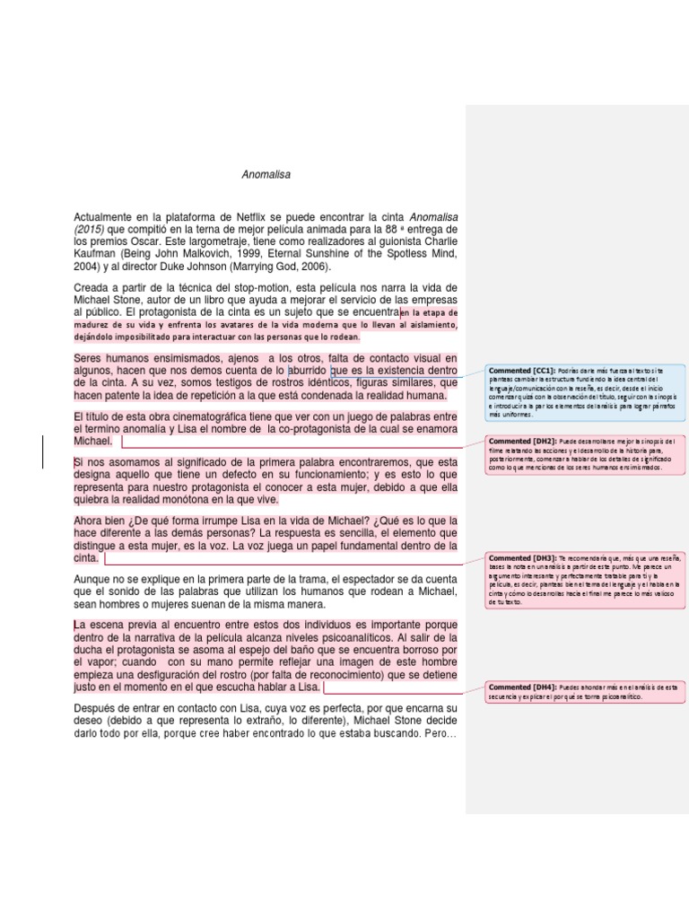 Anomalisa 1 | PDF | Ocio