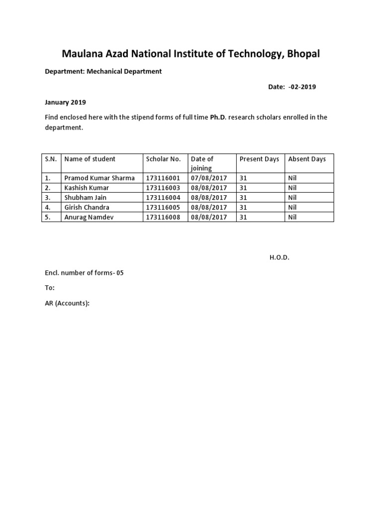Stipend Form | PDF