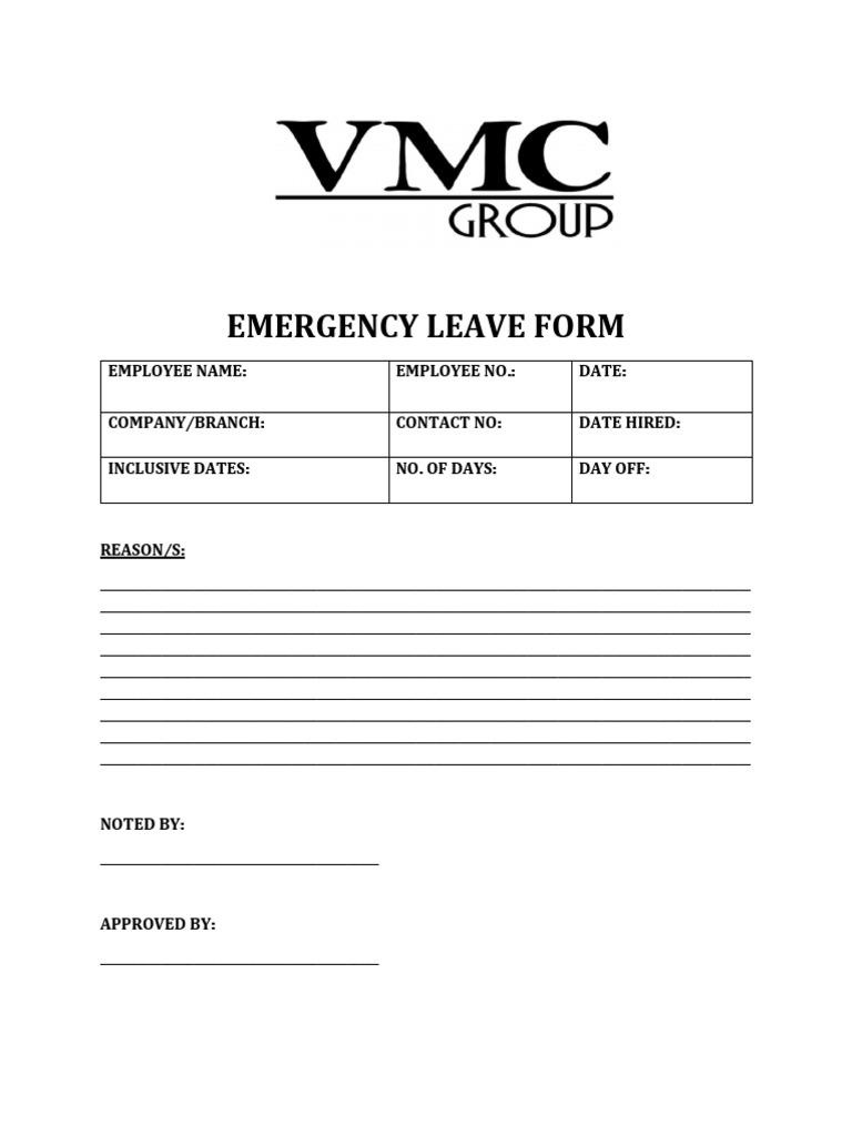 Emergency Leave Form | PDF
