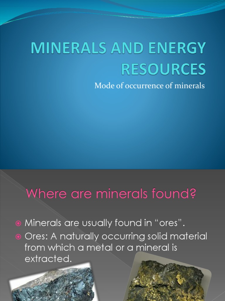 Minerals and Energy Resources For Class 10 | PDF