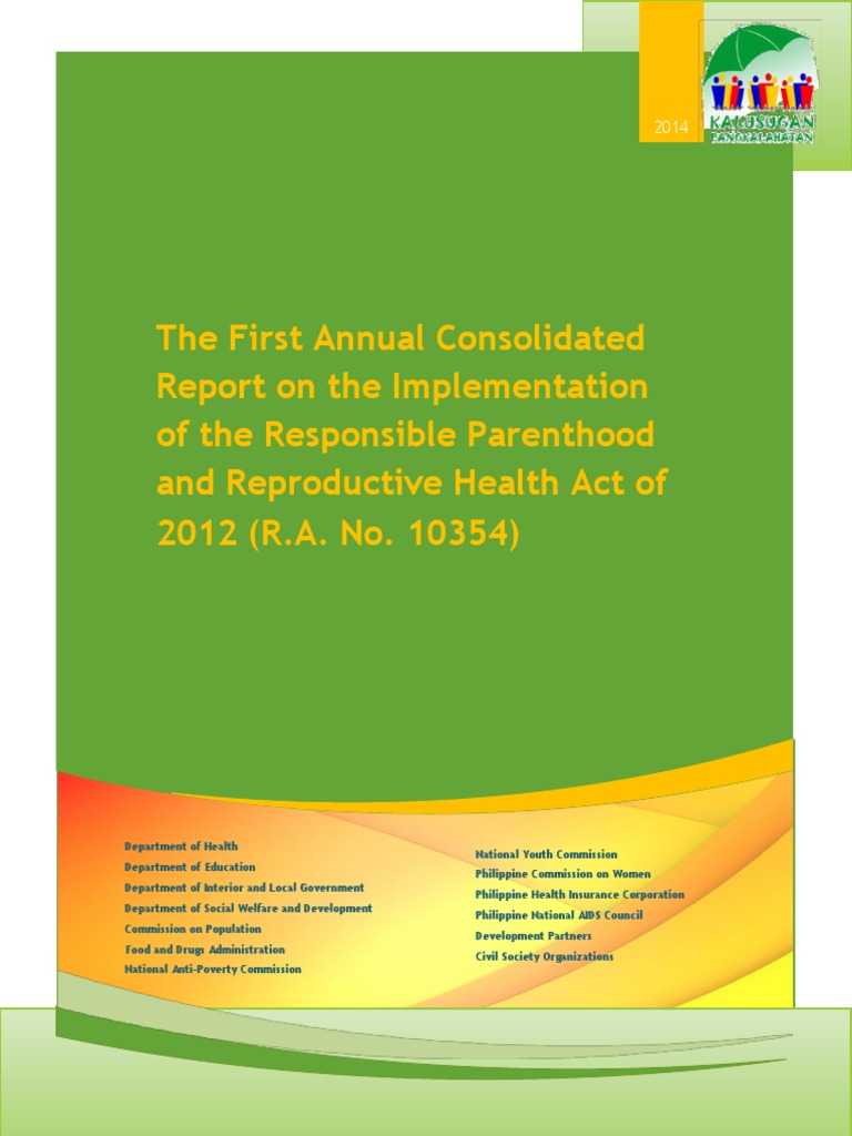 Annual Consolidated Report On RPRH Implementation 05142015 PDF | PDF ...